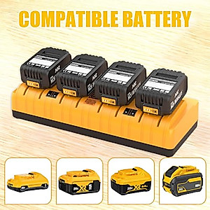 Energup DCB104 Replacement Charger for Dewalt 12V/Dewalt 20V Max 4-Port Li-Ion Fast Charger DCB102 DCB102BP DCB104 DCB118 DCB115 DCB107 DCB205-2 DCB204 DCB127 DCB609 Dewalt 20V Lithium Battery
