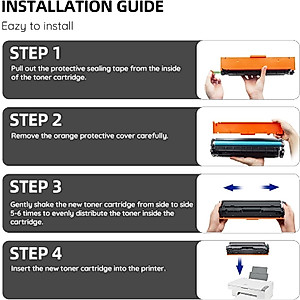 206A Toner Cartridges 4 Pack (with chip) : Replacement for HP 206A Toner Cartridges Set , Compatible with HP Color LaserJet Pro MFP M255, M282, M283 Series Printer Toner Cartridge (High-Yield, HP206A)
