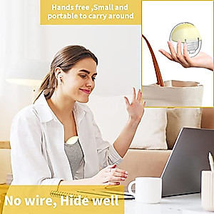 Wearable Breast Pump Electric,Hands Free 2 Modes 9 Levels Worn in-Bra Low Noise Painless Lactation Breastfeeding All-in-One Automatic Portable Hands Free Wireless Breast Pump Invisible 24mm (1Pc)
