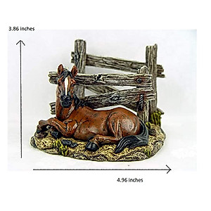 Comfy Hour Western Retro Collection Resin Craft Horse Stable Napkin Holder Brown