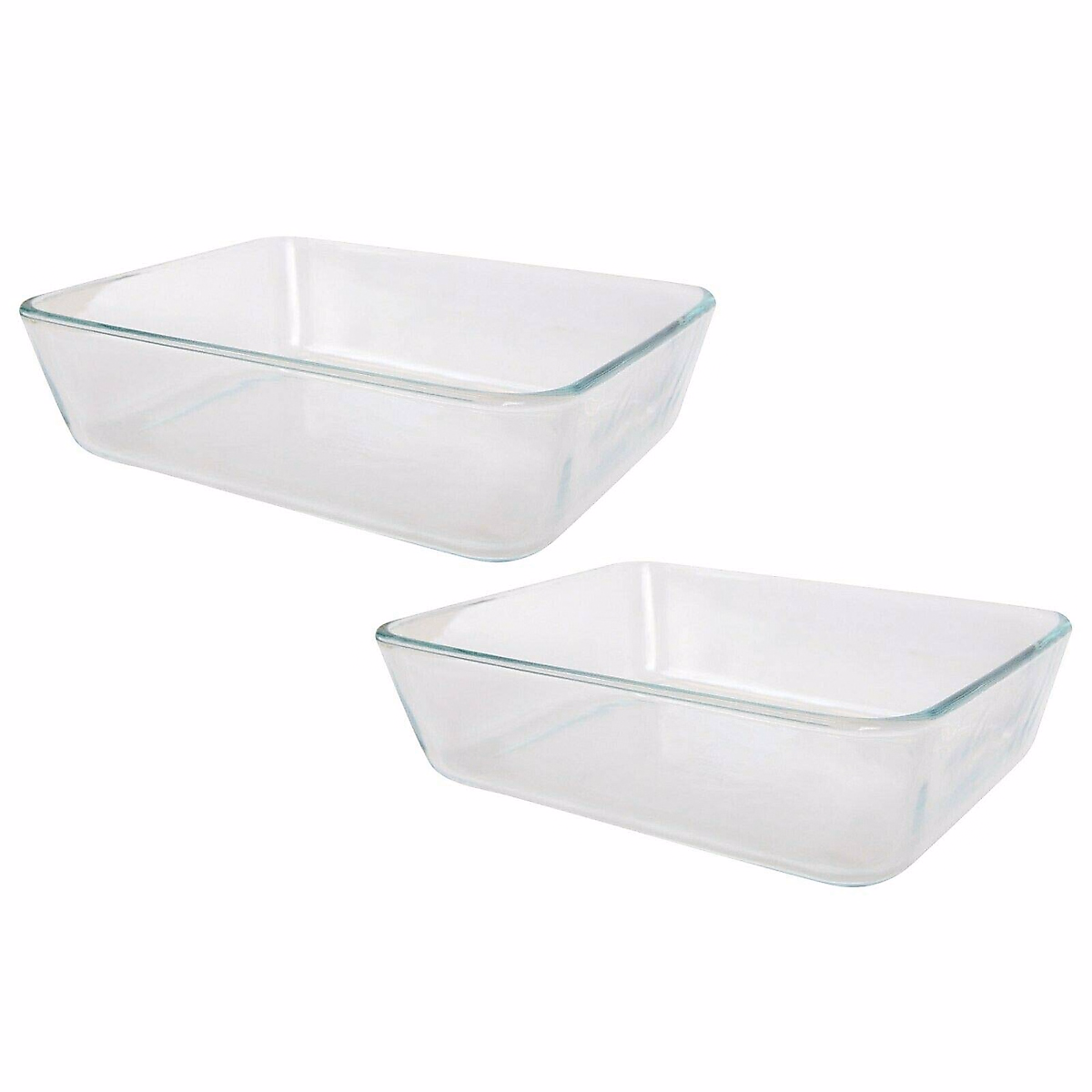 Pyrex 7211 6 cup Rectangle Clear Glass Food Storage Dish Made in the USA - 2 Pack