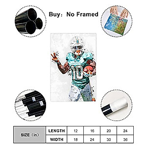 Tyreek Hill Poster Canvas Poster Wall Art Decor Print Picture Paintings for Living Room Bedroom Decoration Unframe: 12x18inch(30x45cm)