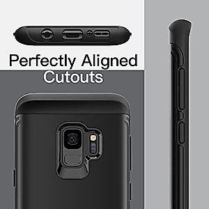 JETech Heavy Shockproof Case for Samsung Galaxy S9, Dual Layer Rugged Protective Phone Cover with Shock-Absorption (Black)