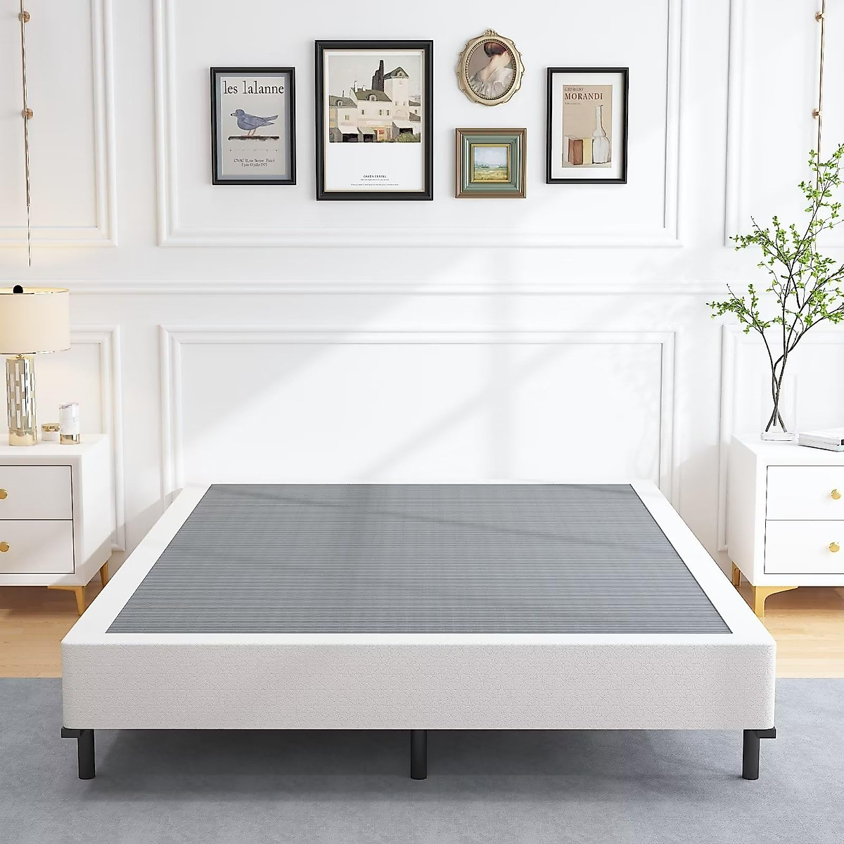 ALDRICH Queen Box Springs 9 Inch Heavy Duty Metal Box Spring Mattress Foundation 3000lbs Max Weight Capacity/Non-Slip/No Noise/Easy Assembly/Easy Clean Cover