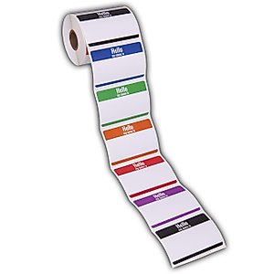 350 Pack Hello My Name is Stickers Identification Badges, 3.5" X 2.25" Peel and Stick for Conferences, Offices and Schools - Made in The USA (Blue 1 Pack)
