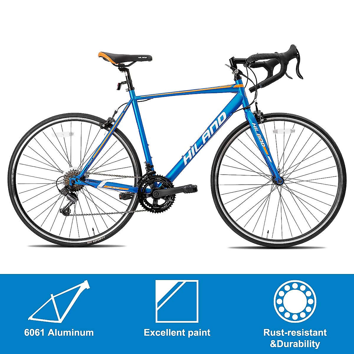 HH Hiland Road Commuter Bike, 700C Wheels City Bike, 14 speeds Racing Bike for Men Women, Urban Adult Bicycle