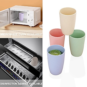 Numkey 20 oz [set of 6] Wheat Straw Cups Plastic Cups Reusable Unbreakable Drinking Cups Dishwasher Safe Water Glasses BPA Free cup Set For Kitchen, Camping, Party (Multicolor)