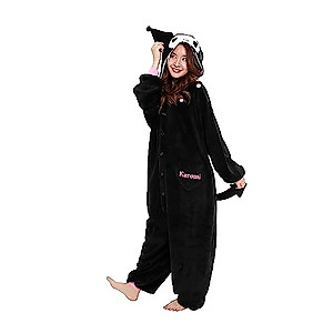 SAZAC Kuromi Kigurumi - Onesie Jumpsuit Halloween Costume (One Size)