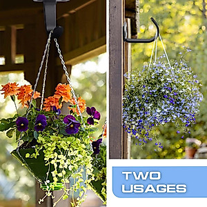 AccEncyc 12Pcs Screw Mounted Ceiling Hooks Under-Shelf Towel Robe Clothes Hook Matte Black Stainless Steel Hooks Heavy Duty Top Hook Metal Wall Hooks Hanger for Bathroom, Kitchen, Cabinet, Garage