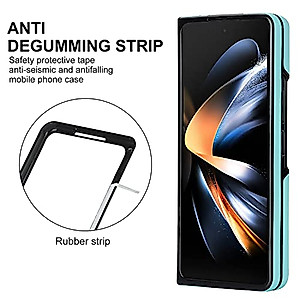 EAXER for Samsung Galaxy Z Fold 3 Case, Luxury Shockproof PU Leather Folding Phone Protective Case Cover (Light Blue)