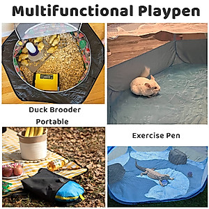 Amakunft Small Animal Pop-Up Playpen with Mesh Cover, 47'' x 23.6'' x 15'' Chicken Brooder Box, Play Pen Indoor Outdoor for Guinea Pigs, Bunny, Rabbits, Ferrets, Chinchillas, Kittens