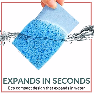 bioGo 10 Pack Compostable Pop-Up Sponges - Expanding, Non-Scratch, Plant-Based Dish Sponges - 10 Color Sponges - Compostable Pop Up Sponge - Rainbow Sponges - Kitchen Pop Up Sponges