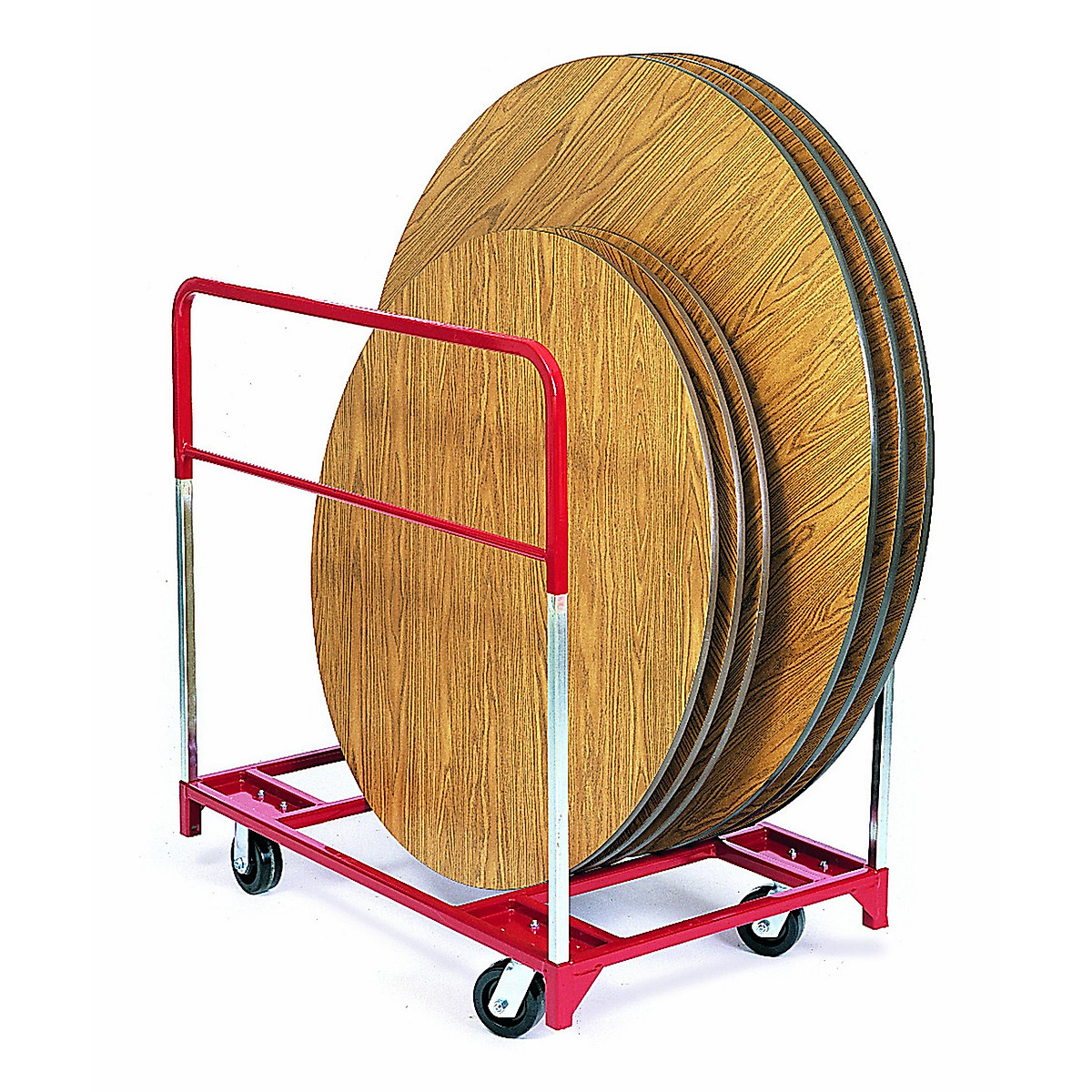 Raymond 3709 Steel Standard Round Folding Table Mover with 6" x 2" Phenolic Caster, 1600 lbs Capacity, 48" Length x 32-3/4" Width