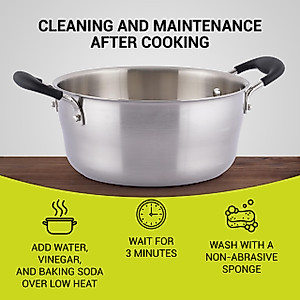 Universal UHL 4.2 Quart Stock Pot, 5-Ply Surgical Stainless Steel, Premium Sauce Pan with Lid, Compatible with All Stoves