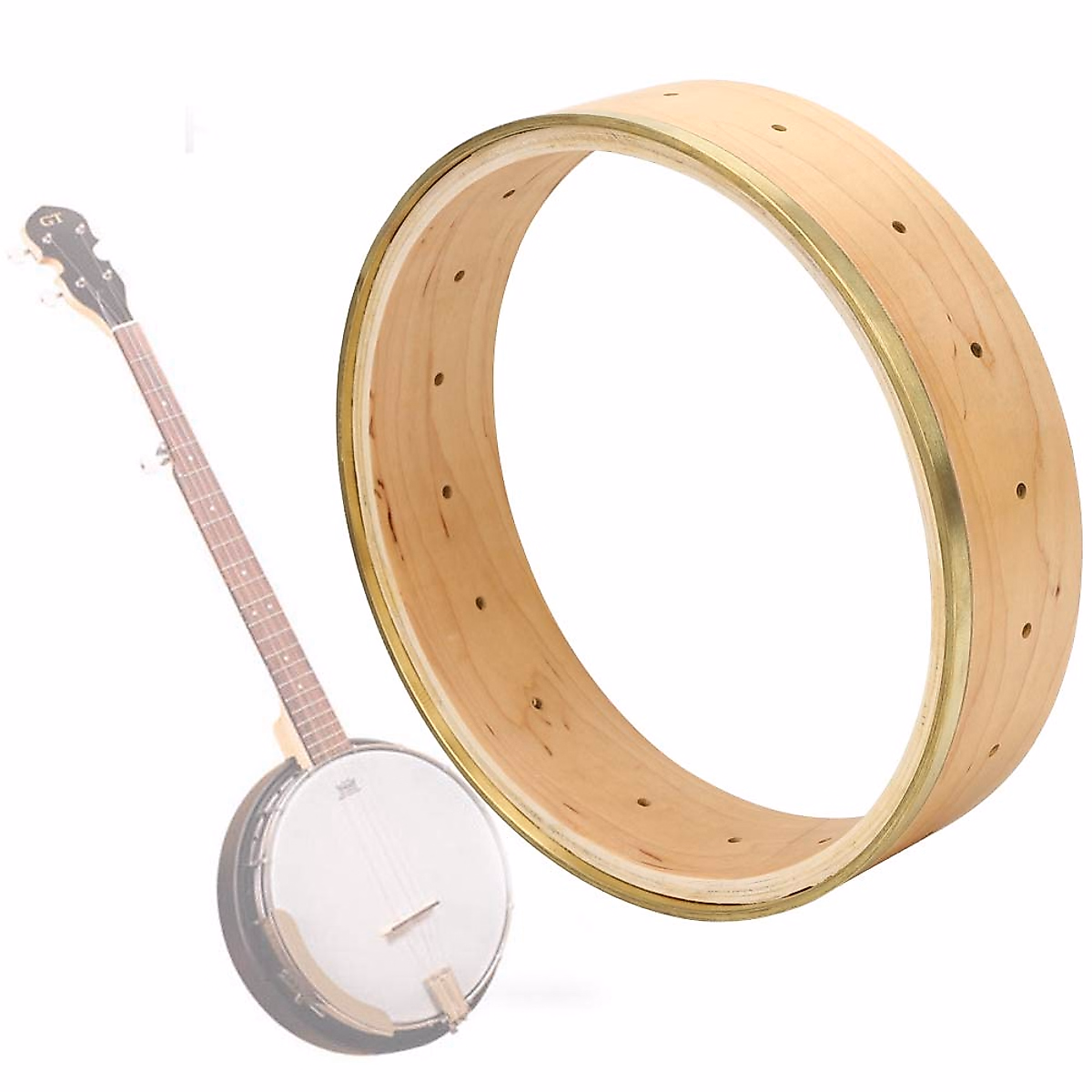 Banjo Rim Ring,11 Inch Maple Wood Banjo Rim for Banjo Parts