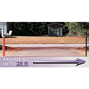Kidkusion Retractable Driveway Guard, Orange, 25' Driveway Safety; Made in The USA; Outdoor; Visual Barrier; Adjustable