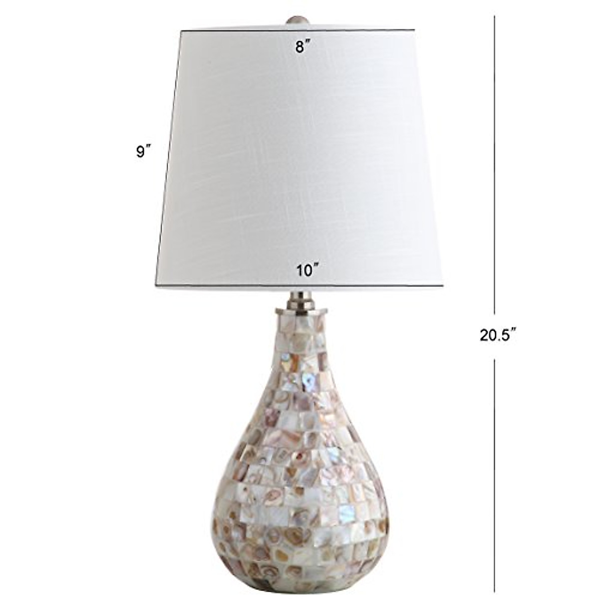 JONATHAN Y JYL1024A Mona 20.5" Mini LED Table Lamp, Cottage, Coastal, Transitional, Modern, Elegant, Office, Living Room, Family Room, Dining Room, Bedroom, Hallway, Foyer, Seashell