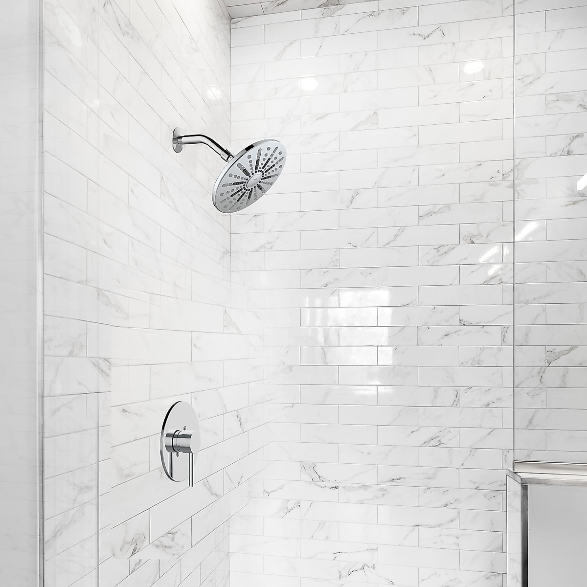 Design House 582718-PC Ian Modern 8-inch 2-Function Showerhead, Polished Chrome