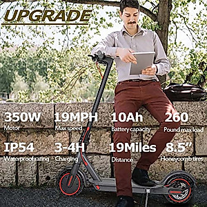 PLAYBIK Electric Scooter for Adult,350W Commuter Electric Kick Scooter Up to 19MPH & 19-21Miles Range Powerful Sport Scooters w/Double Braking,8.5''Tires Foldable LED Display E Scooter for Adult Teens