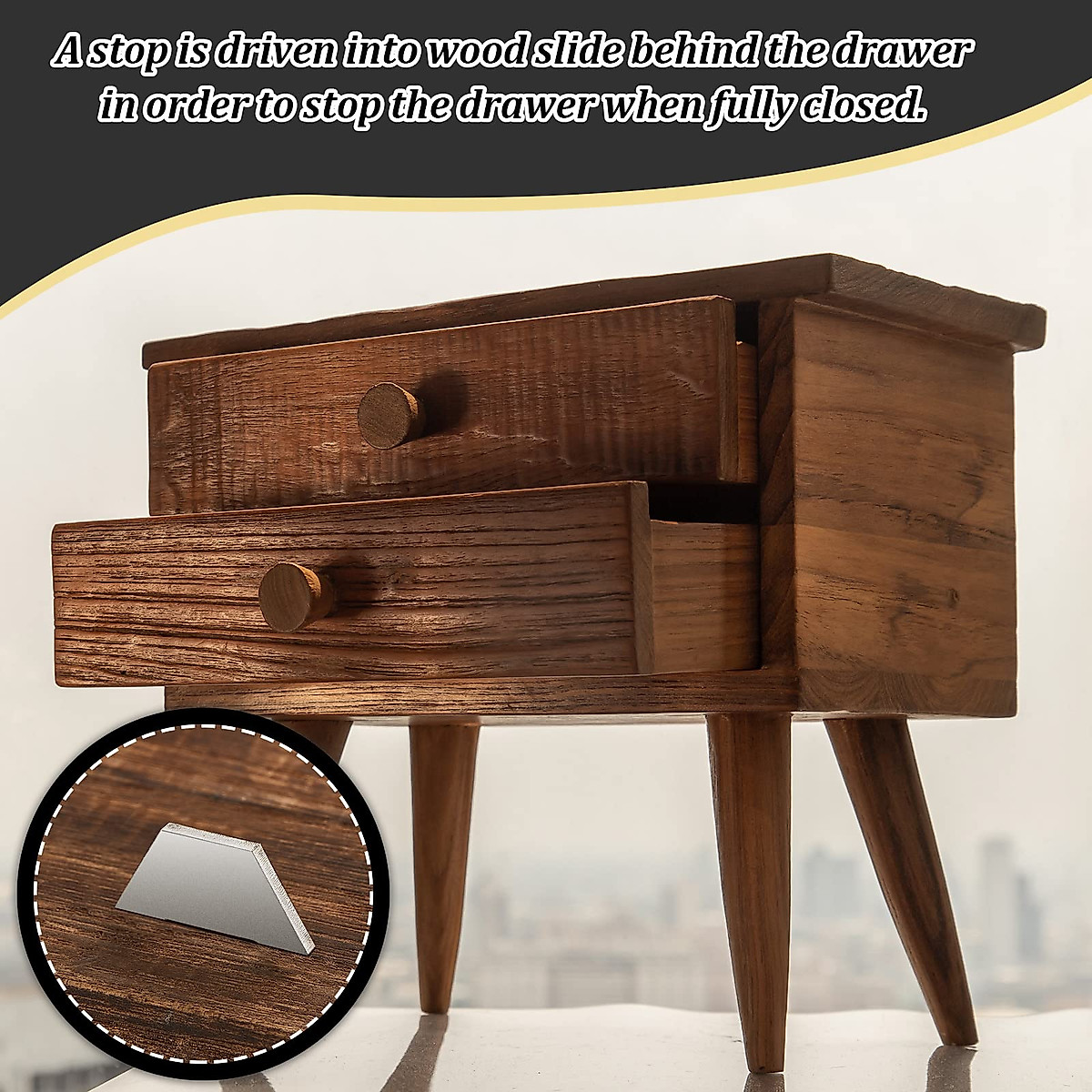 Drawer Stops, Drawer Stoppers for Dresser Metal Drawer Stops Antique Style Drawer Track Guide and Glides Stopper Furniture Parts Accessories for Drawers (24)