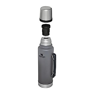 Stanley Classic Vacuum Insulated Wide Mouth Bottle - Charcoal - BPA-Free 18/8 Stainless Steel Thermos for Cold & Hot Beverages - 1.5 QT