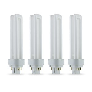 (4 Pack) 13 Watt Double Tube, Compact Fluorescent Light Bulb, 6500K Daylight 4 Pin G24Q-1, Replacement for Sylv.ania CF13DD/E/865 and Philips - PL-C 13W/865/4P/ALTO