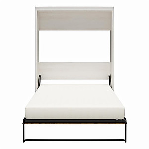 Atlin Designs Transitional Wood Full Murphy Wall Bed in Ivory Oak