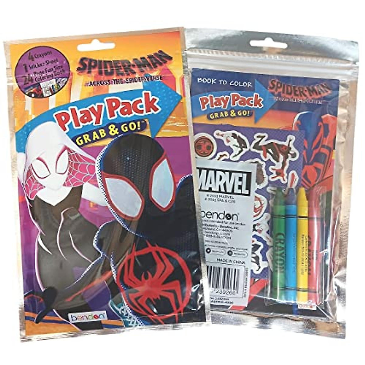 Bendon Publishing Spider-Man Grab and Go Play Pack 12ct | Birthday Party Favors | Party Supplies Decorations