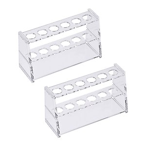 uxcell Acrylic Test Tube Holder Rack 6 Wells for 10ml Centrifuge Tubes Clear 2Pcs