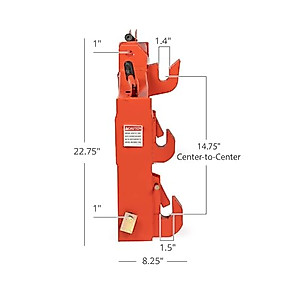Titan Attachments 3 Point Quick Hitch Adaption to Category 2 Tractors, 4000 LB Lifting Capacity, 32.75" Between Lower Arms, 14.5" Top Link to Lower Link, Orange Finish