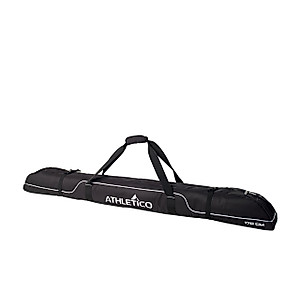 Athletico Diamond Trail Padded Ski Bag - Single Ski Travel Bag to Transport Skis (Black, 170cm)