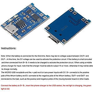 JoohcUngir 12pcs 18 650 Lithium Battery Charger Board 5V 1A TP4056 Charging Module with Battery Protection BMS and Charge Discharge Integrated Module 2A 5V Charging Boost Mobile Power Protection