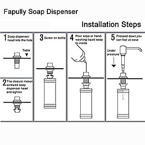 Fapully Commercial Kitchen Faucet Pull Down Sprayer with Soap Dispenser Brushed Nickel