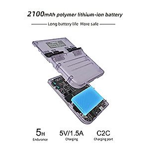 FABB RG35XX Handheld Console, 64+128G Game Console with 8000 Games, 3.5-Inch Cortex-A9 System Console, for Kids and Adults (Transparent Purple)