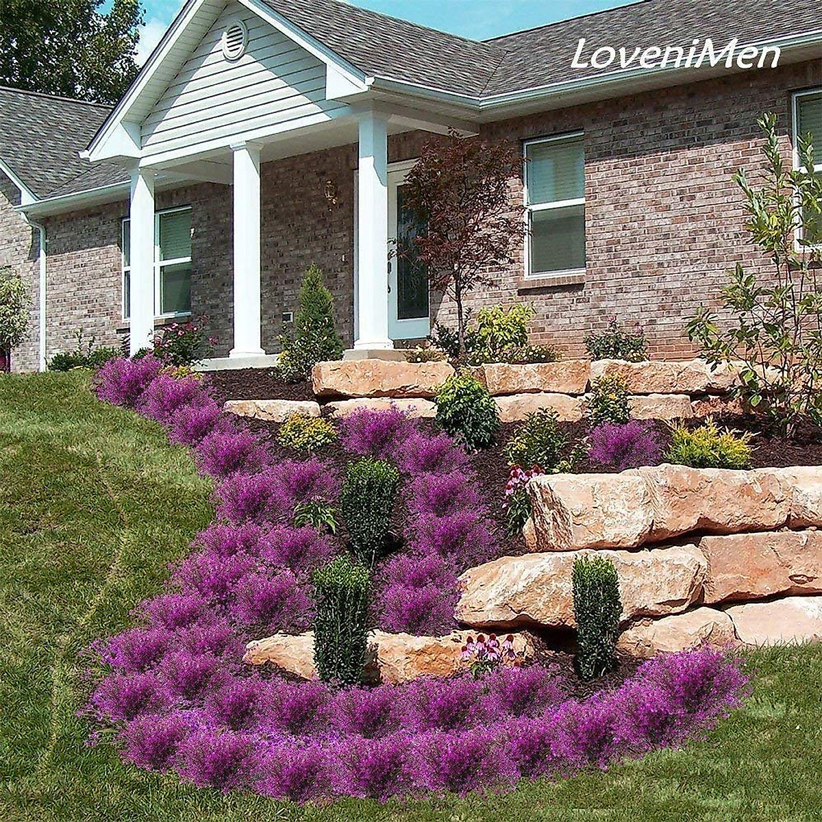 LOVENIMEN Artificial Chrysanthemum Flowers, Real Touch Silk Daisy Plastic Plants Home Decorations for Bridal Wedding Bouquet Bunches Hotel Party Garden Floral Décor Purple 4pack