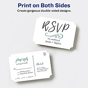 Avery Postcards with Scalloped Corners and Sure Feed Technology, 3.5" x 5", Matte White, 100 Cards Total, Laser/Inkjet Printable Cards (5626)