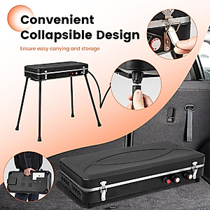 Gas Grill, 4 Burner Stove, 10,000 BTU Professional BBQ Grill, 2-in-1 Gas Camping Grill and Stove with Detachable Legs