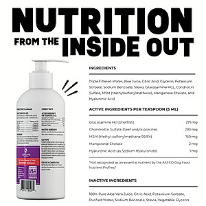 Dinovite BeneBoost Hip & Joint Liquid Food Topper for Dogs - Glucosamine Supplement - Joint Mobility Meal Topper - 16 oz