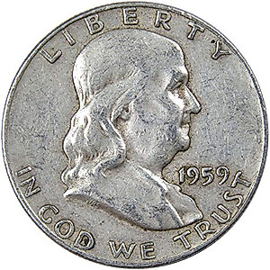 1959 D Franklin Half Dollar AG About Good 90% Silver 50c US Coin Collectible