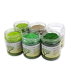 CFA5 6X 35g Mixed 2mm-3mm Static Grass Terrain Powder Green Fake Grass Fairy Garden Miniatures Landscape Artificial Sand Table Model Railway Layout