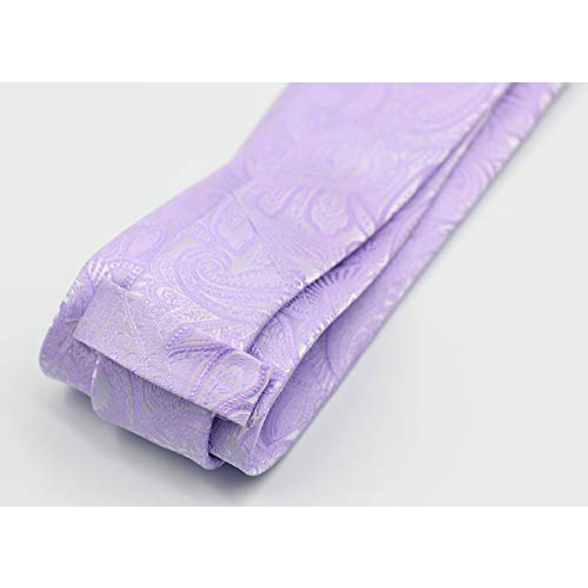 Men's Silk Purple Ties Paisley Pattern 3.15" Width Dress Lavender Summer Necktie