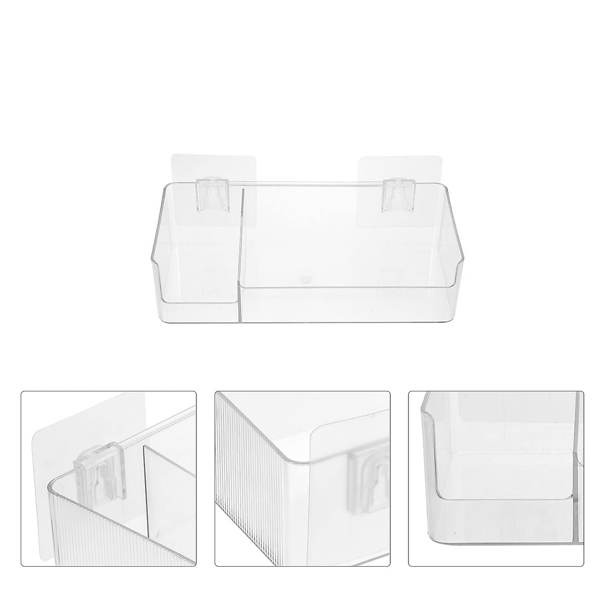 Kichvoe Organizer Storage Cabinet Refrigerator Bin Clear Plastic Bins for Fridge Bath Basket with Suction Cups Refrigerator Crisper Storage Containers Kitchen Organization Fridge Organizer