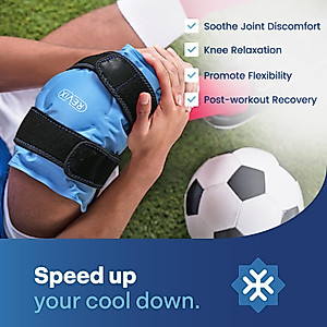 REVIX Ice Pack for Knee Pain Relief, Reusable Gel Ice Wrap for Leg Injuries, Swelling, Knee Replacement Surgery, Cold Compress Therapy for Arthritis, Meniscus Tear and ACL Blue