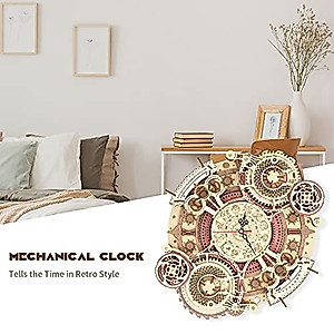 Hands Craft DIY 3D Model Craft Kit | Mechanical 3D Wooden Puzzle | Gear Adjustable Calendar | Quartz Movement | Time Art - Zodiac Wall Clock (LC601)