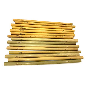 Reusable Bamboo Drinking Straws - Natural Organic Ecofriendly Straws - Set of 15 Straws - Strong and Durable - Including Travel/Storage Pouch - Tiny Panda