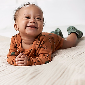 Gerber Baby Boys' 6-Pack Long-Sleeve Onesies Bodysuit, Green Fox