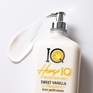 HEMP IQ Sweet Vanilla Sugar Body Moisturizer | 100% Pure Hemp Seed Oil | Ultra-Hydrating Daily Moisturizer 18.25 oz.
