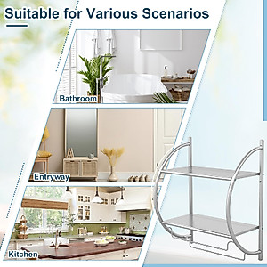 Giantex Bathroom Shelf with Towel Rack - 2 Tier Rustproof Over The Toilet Storage Shelf with Double Towel Bars, 18" W X 10" D X 22" H, Wall Mount Chrome Towel Holder for Living Room, Kitchen (Silver)