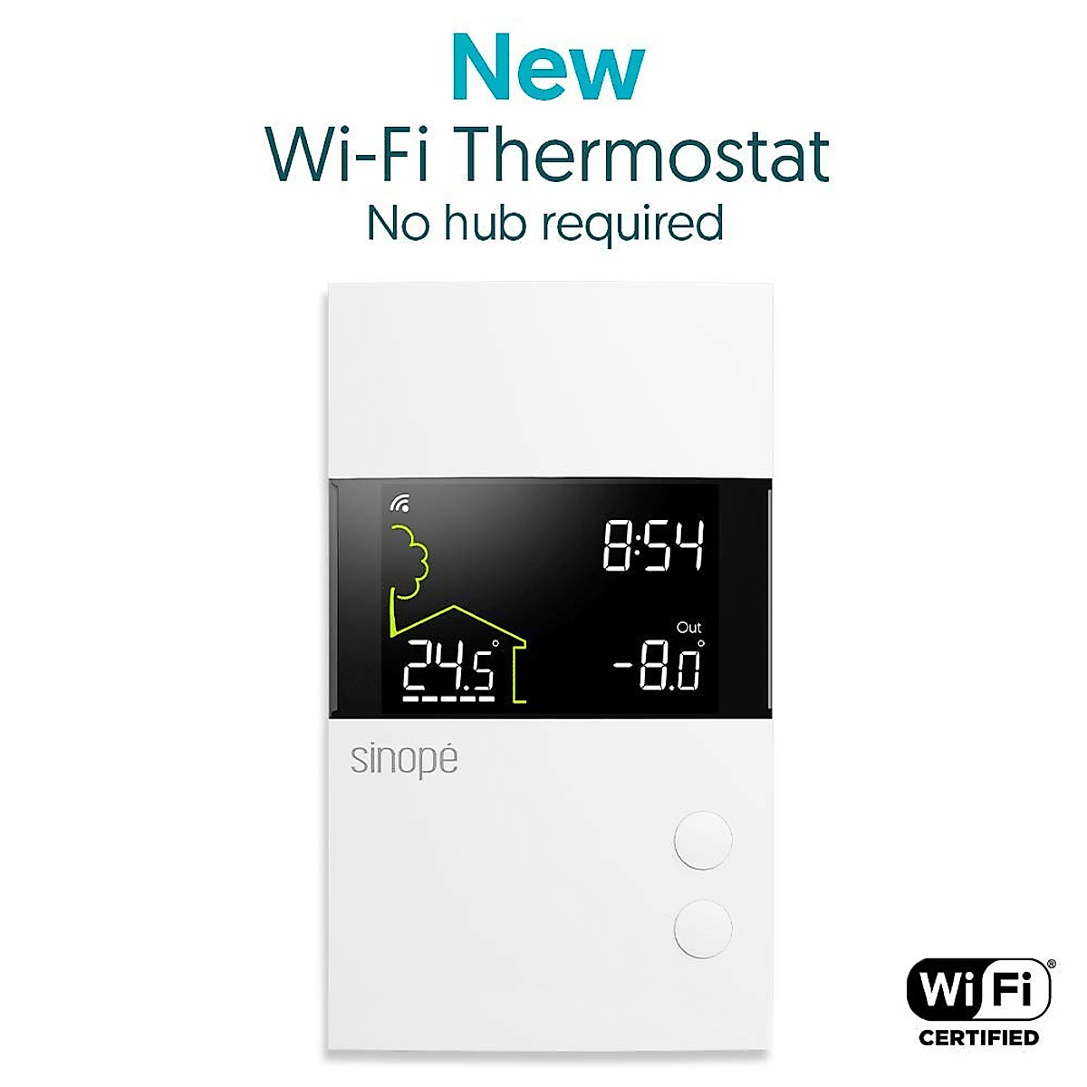 Sinopé Smart Low Voltage Thermostat TH1400WF (Compatible with Amazon Alexa) 24 V – Wi-Fi