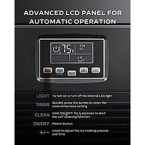 Silonn Commercial Ice Maker Machine, 90LBS/24H with 30lbs Bin, Full Heavy Duty Stainless Steel Construction, Self-Cleaning, Clear Cube for Home Bar, Include Scoop, Connection Hose